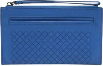 Bottega Veneta Pre-owned Intrecciato Clutch - Femme - Pre-owned - Bleu - Taille: ONE Size