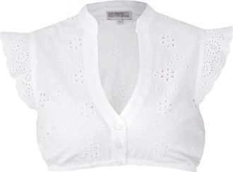 Marjo Damen Dirndlbluse Kunreuth Fl&uuml;gelarm | Offwhite - Elegante, traditionelle Trachtenbluse mit Spitze f&uuml;r Oktoberfest & Festliche Anl&auml;sse (DE/NL/SE/PL, N
