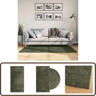 vidaXL Tapis HUARTE à poils courts doux et lavable vert forêt 80x150cm - Tapis Salon - Tapis Chambre - Tapis Décoratif - Tapis Vert - Tapis Doux