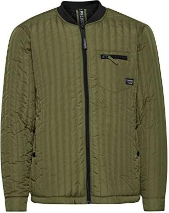 11 Project PRArik Veste matelassée demi-saison pour homme avec col zippé Coupe droite, Loden Green (180422), L