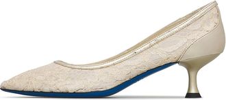 Loriblu Femme, Chaussures, Jaune, Taille: 38 EU Escarpin en dentelle et cuir verni