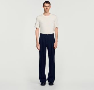 Sandro Pantalon de costume en laine