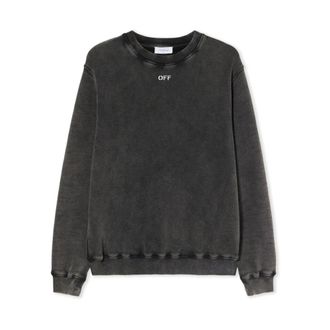 Off-white Baumwoll-Sweatshirt mit Rundhalsausschnitt - - Sweatshirts & Hoodies - Herren - Grau - XS
