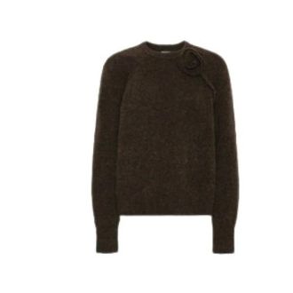 Rotate Rotate Birger Christensen - Pull en maille &agrave; col rond - Femme - Pulls - Brun - Taille: 38 FR