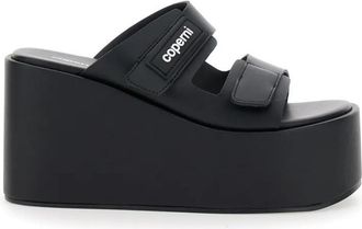 Coperni Sandalen - Black Wedges With Logo Patch On The Front - Gr. 41 (EU) - in Schwarz - f&uuml;r Damen