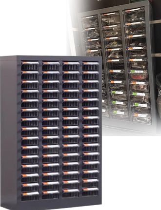 Generic Robuster Aufbewahrungsschrank mit 60 Schubladen, Kleinteile- und Werkzeug-Organizer mit transparenten Schubladen for die Garage und Werkstatt(Clear,No