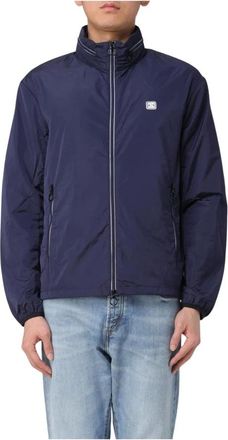 A|X Armani Exchange Homme, Vestes, Bleu, Taille: 2XL Veste Légère Zippée avec Logo