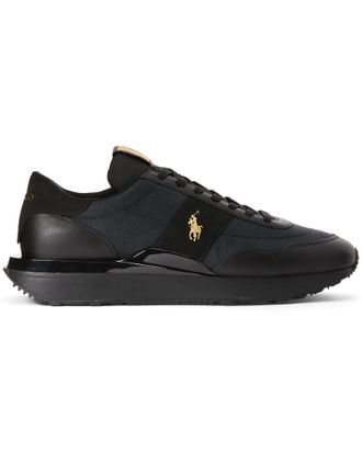 Ralph Lauren Runner-Sneaker Train 89 aus Mesh-Glattleder-Mix mit goldenen Logo-Details in