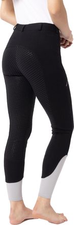 Horze Damen Reithose Felicia, Vollbesatzreithose mit Handytasche und G&uuml;rtelschlaufen, Schwarz, 34