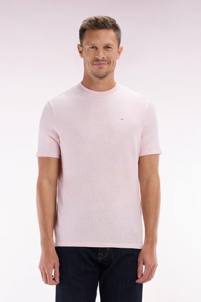 Eden Park T-shirt Uni En Lin Stretch Rose Coupe Droite