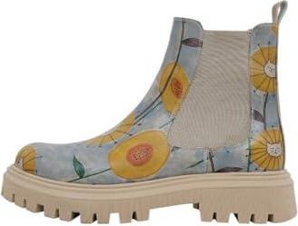 Dogo Femme Cuir Vegan Multicolore Bottes Longues - Cat Flower Motif