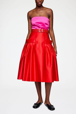 Ganni Rock aus Duchesse-Satin - Gr&ouml;&szlig;e 34 Goji Berry