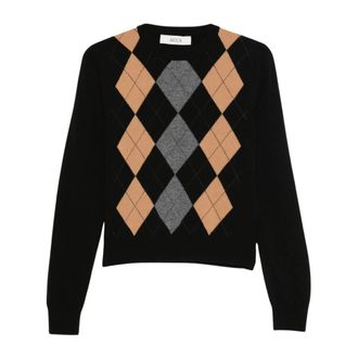 Jucca Pullover aus Wolle mit Argyle-Muster - - Knitwear - Damen - Schwarzk - L