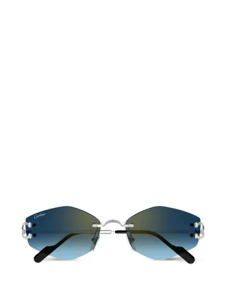 Cartier CT0620S Rimless Gradient Lens Sunglasses - Blue
