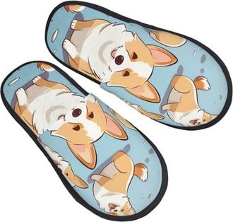Generic Pantoufles Motif Corgi Motif Corgi Unisexe Accueil Pantoufles Lavables Chaussons Maison Pour Spa Camping Voyage L