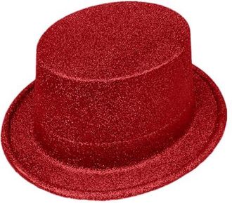 Generic Chapeau de cowboy &agrave; paillettes pour homme et femme - Brillant - Costume de Venise - Accessoire de d&eacute;coration pour bal de carnaval (rouge, taille uniqu