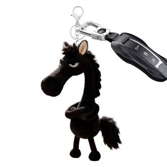 Generico Porte-cl&eacute;s Animaux, 2026 Cheval En Peluche Pendentif Pour Sac - Porte-cl&eacute;s Doux Animaux En Peluche | pour Sac &agrave; Dos Portefeuille Miroir T&eacute;l&eacute;phone Sac 