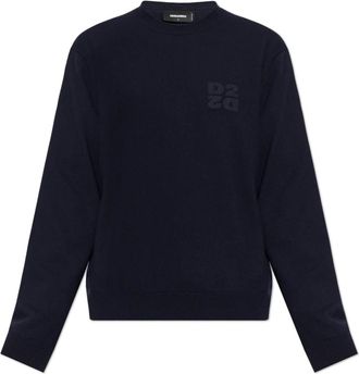 Dsquared2 Pull Col Rond en Laine - Homme - Pulls - Bleu - Taille: XL