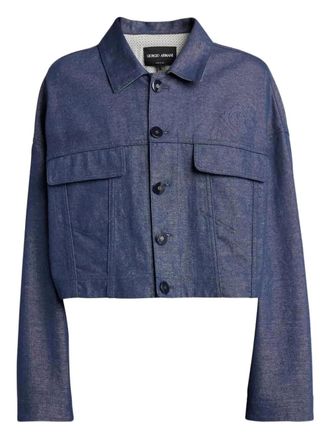 Giorgio Armani veste boutonn&eacute;e &agrave; poches - Bleu