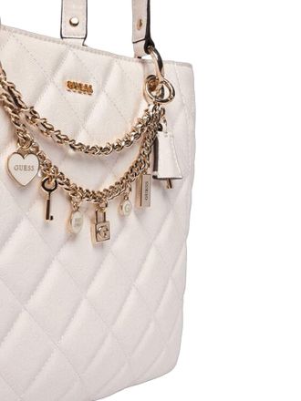 Guess Womens Tote Off White Polyurethane Tote-bags