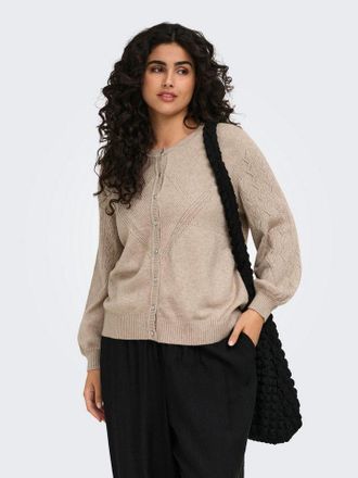 Only Carmakoma Strickjacke CARPRINCESS LS O-NECK CARDI NOOS Viskosemischung