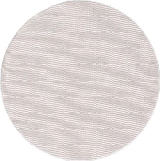 benuta Basic handgewebter Baumwollteppich Ron - Weiß 120 cm Rund - Handwebteppich aus 100% Baumwolle - Rund & im Style: Uni, Minimalistisch, Natural