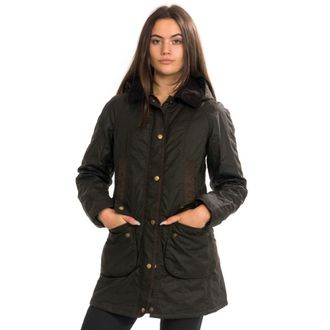 Barbour Damen Wachsjacke Bower Wax-Jacket Olive grün - 42
