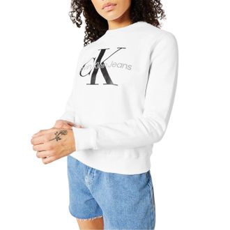Calvin Klein Sweatshirt f&uuml;r Damen, Lang&auml;rmlig (Leuchtend Wei&szlig;)