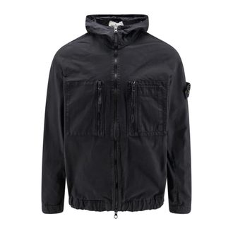 Stone Island Homme, Vestes, Noir, Taille: 2XL Veste l&eacute;g&egrave;re zipp&eacute;e double curseur