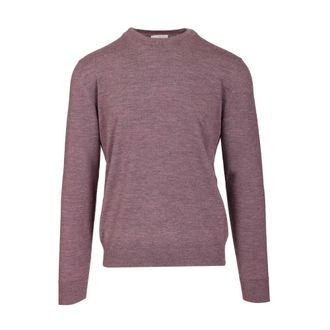Ballantyne Rundhals-Pullover aus Merinowolle mit gerippten B&uuml;ndchen - - Knitwear - Herren - Lila - 2XL