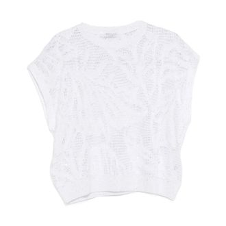 Brunello Cucinelli Baumwoll-T-Shirt - - Knitwear - Damen - Wei&szlig; - M