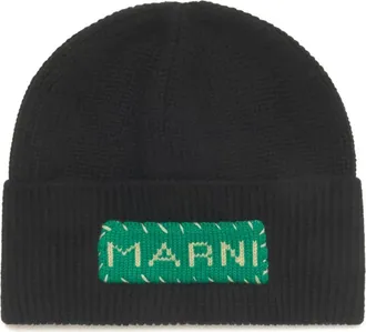 Marni bonnet c&ocirc;tel&eacute; en cachemire - Noir