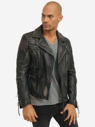 Trueprodigy Lederjacke Bryan mit Waschung und Rei&szlig;verschl&uuml;ssen