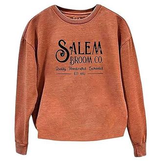 Generic Sweat-shirt &agrave; manches longues et col rond d&eacute;contract&eacute; pour femme - Sweatshirts sans capuche grande taille - Sweatshirts d&eacute;contract&eacute;s avec mots imprim&eacute;