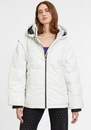 Mauritius Lederjacke G2WEloisa OS mit kontrastfarenem Rei&szlig;verschluss, Kapuze, Stehkragen