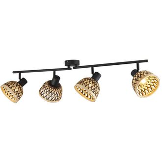 Searchlight Searchlight - lance 4Lt Barre de 4 spots Metal noir avec t&ecirc;tes Bambou E14 4x40w max Lg 94cm