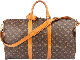Louis Vuitton Crossbody Bags - Louis Vuitton Canvas Monogram Keepall 50 Bandoulie - Gr. unisize - in Braun - für Damen