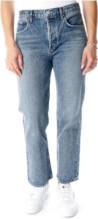 A Gold E Femme, Jeans, Bleu, Taille: W29 Ripley Cropped Straight Fit Highwaist Jeans