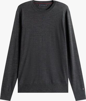 Tommy Hilfiger Pull uni col rond en laine