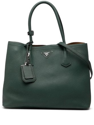 Prada 2000-2025 Vitello Daino Double Handle Tote satchel - Vert