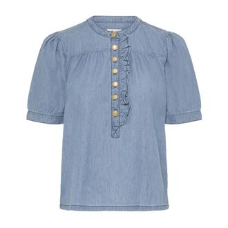 Ichi Ichi, Femme, Blouses et Chemises, Bleu, Taille: 40 FR Denim Chemises