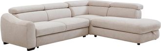 Vente-Unique Ecksofa mit Schlaffunktion - Ecke rechts - Textilstruktur - Beige - BESEMA