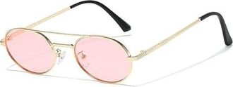 Generic Lunettes De Soleil &Agrave; Petite Monture En M&eacute;tal For Hommes Et Femmes, Id&eacute;ales For Les Vacances Plein Air Ou D&eacute;placements(Pink)