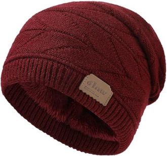 Generic Bonnet Femme Hiver Bonnet Femme Chapeau Femme Hiver Confortable Classique - Bonnet Laine Velours &Eacute;pais Unisexe, Coupe-Vent Thermique, Parfait pour Hom