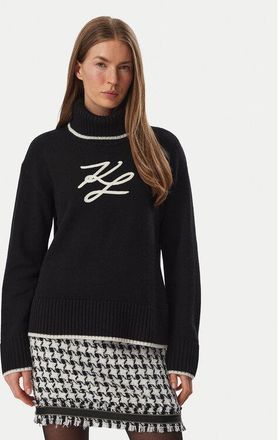 Karl Lagerfeld Rollkragenpullover B4W18033 Schwarz Regular Fit