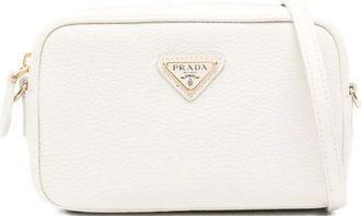 Prada Satchel-Tasche mit Logo-Schild - Weiß
