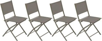 Hesperide Lot de 4 Chaises de jardin Modula pliables noisette - Hesp&eacute;ride