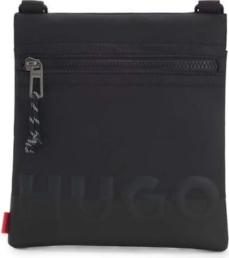 HUGO BOSS Nosh Envelope, Sac &agrave; bandouli&egrave;re avec Fermeture &eacute;clair Hommes, Noir, Taille Unique