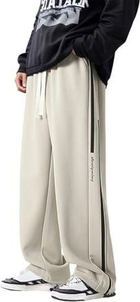 Generic Pantalon de jogging pour homme - Printemps et automne - Style d&eacute;contract&eacute; - Coupe ample - Pantalon de surv&ecirc;tement drap&eacute; &agrave; jambes larges, kaki, 3XL