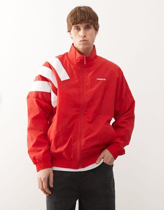 adidas Originals Archive - Trainingsoberteil mit Farbblockdesign in Better Scarlet / Wei&szlig;-Rot